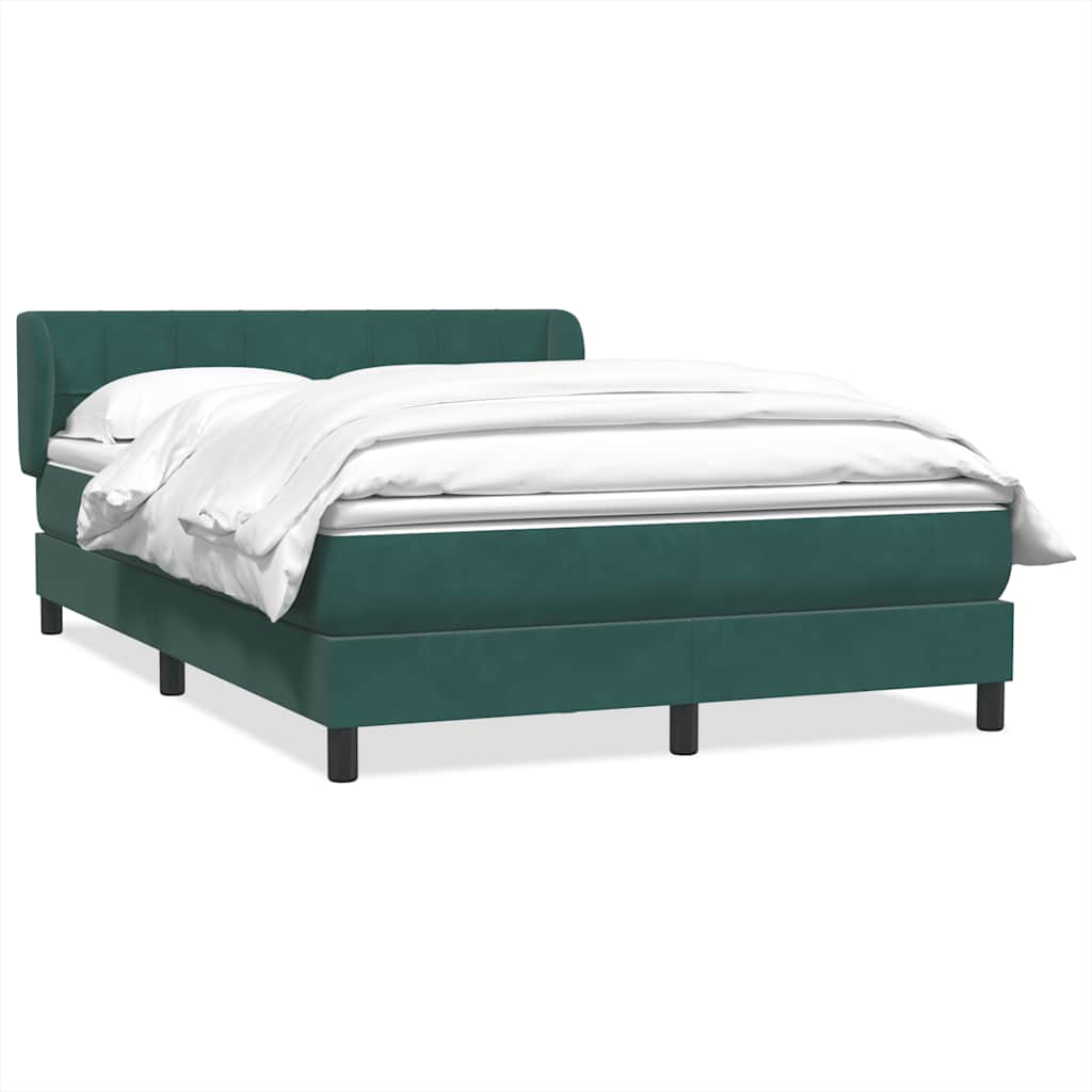 Cama box spring con colchón terciopelo verde oscuro 160x210 cm ...