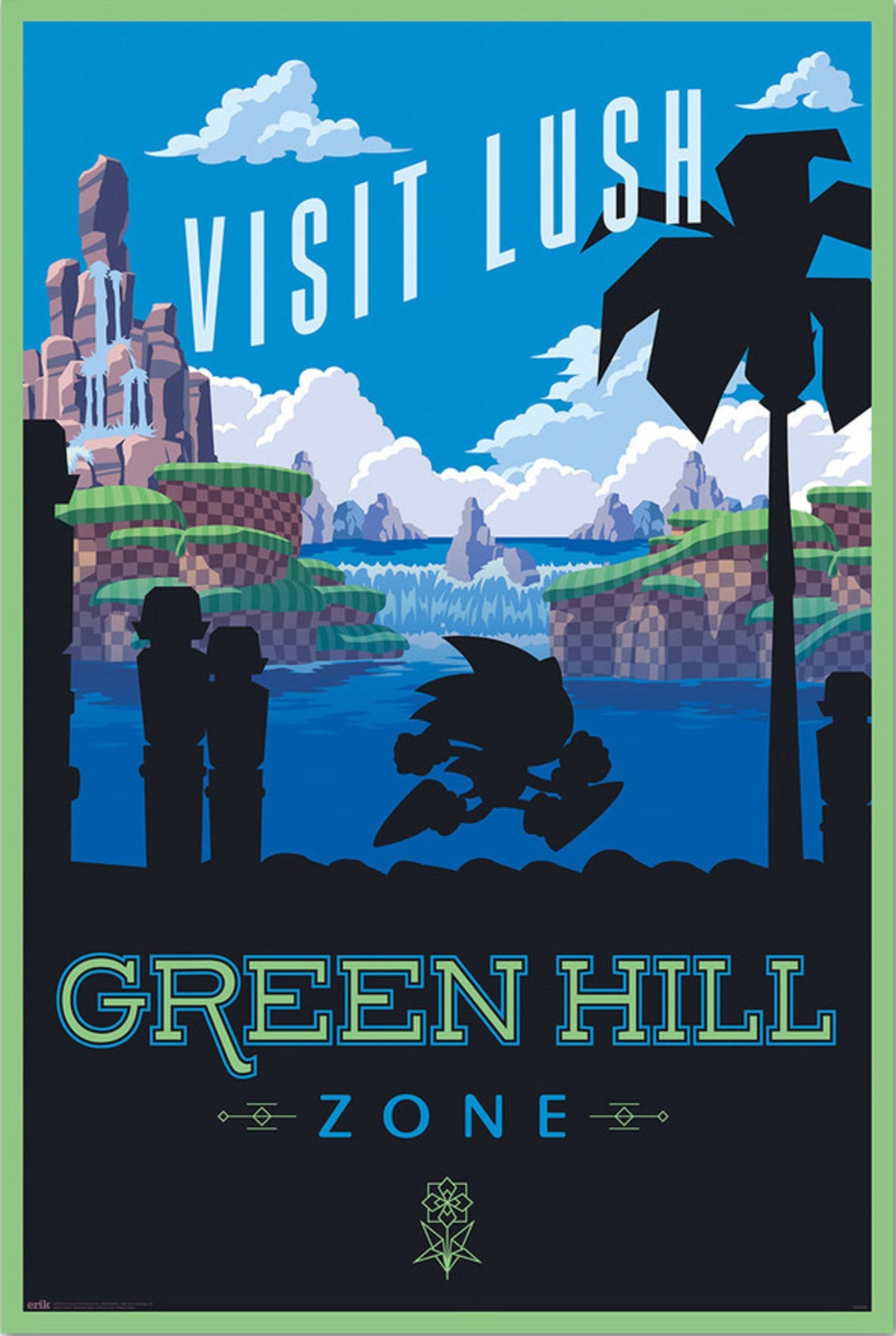 Poster Sonic The Hedgehog - Visit Lush Green Hill Zone 61x91.5cm ...