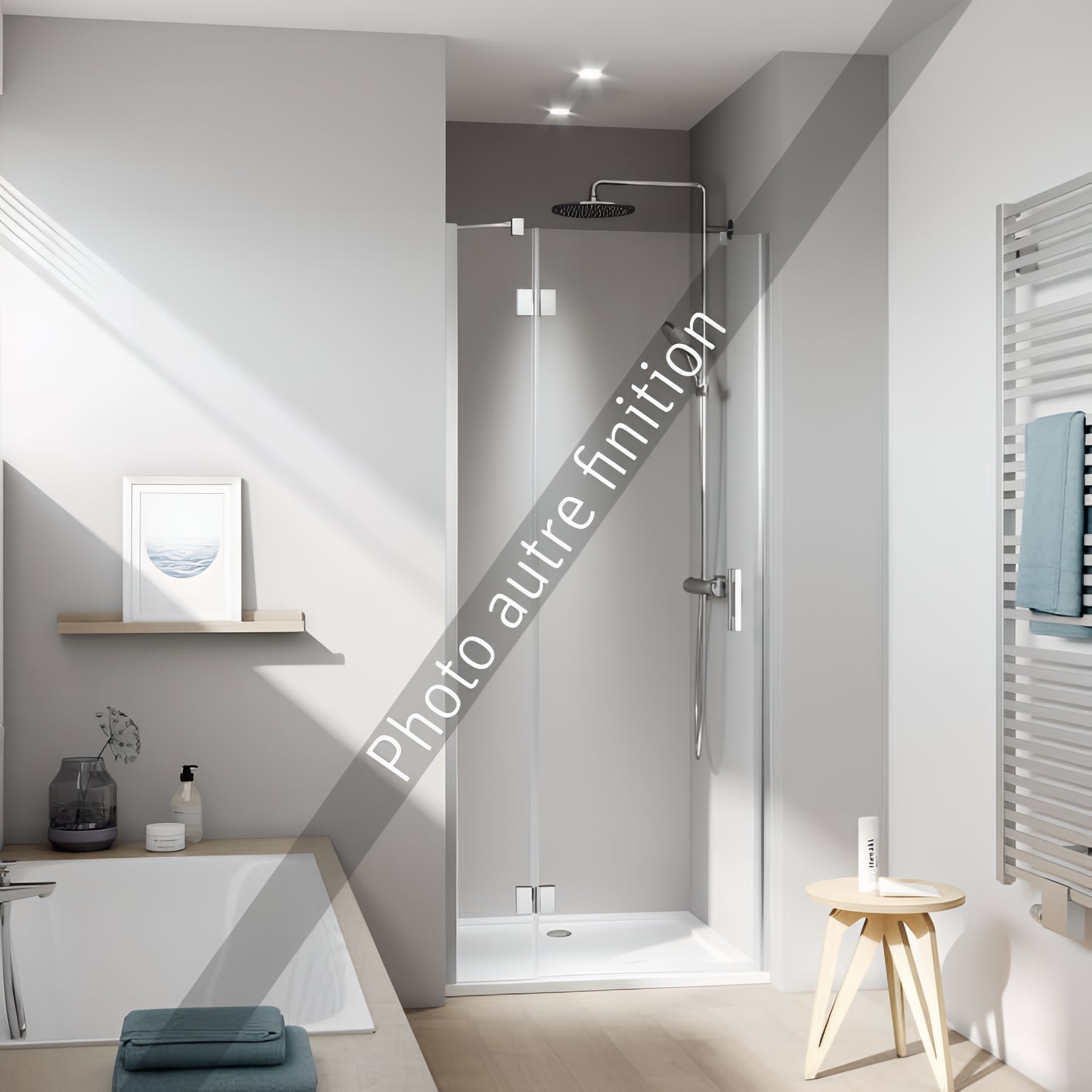 Paroi de douche pivotante largeur 75cm hauteur 200 cm profilé argent ...