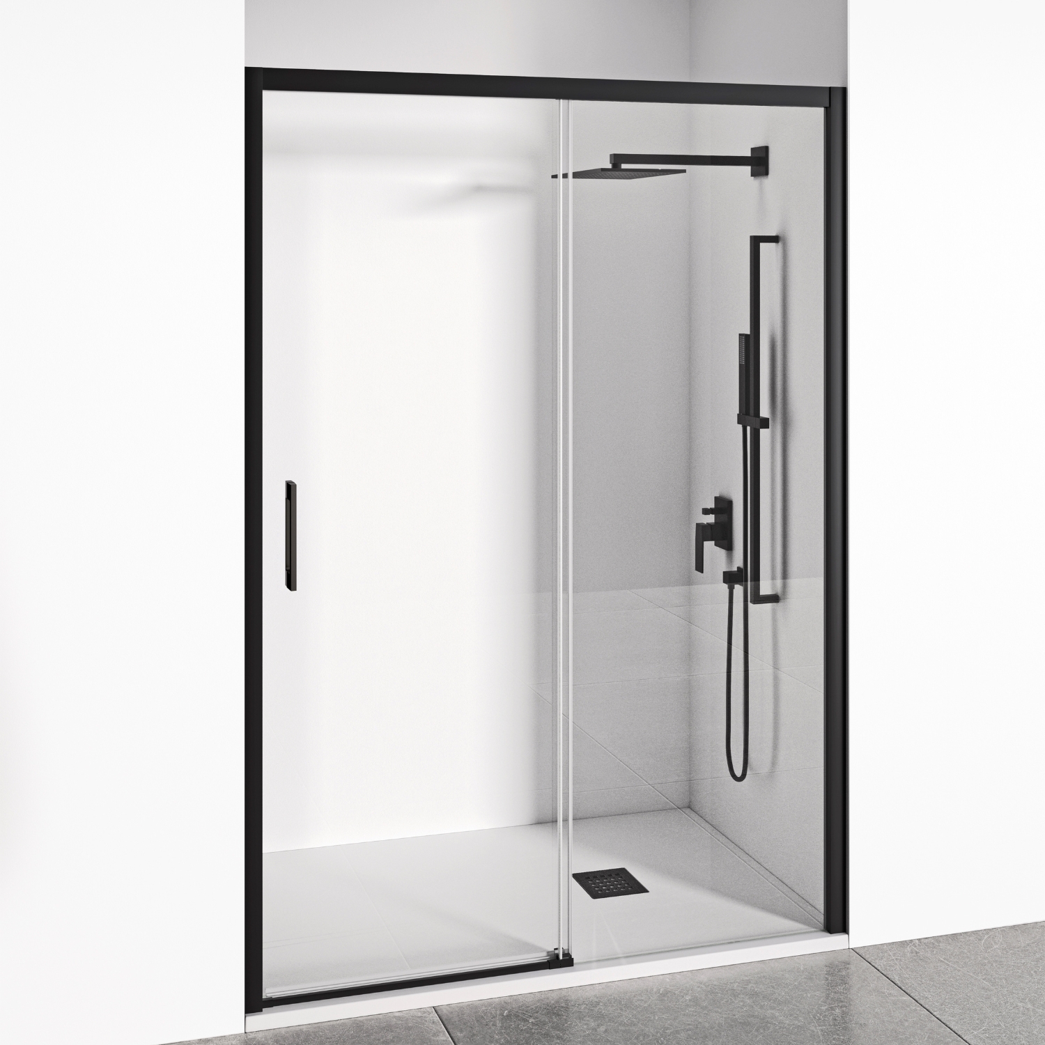 BELLOBATH - Mampara de ducha frontal corredera + fijo - Cristal ...