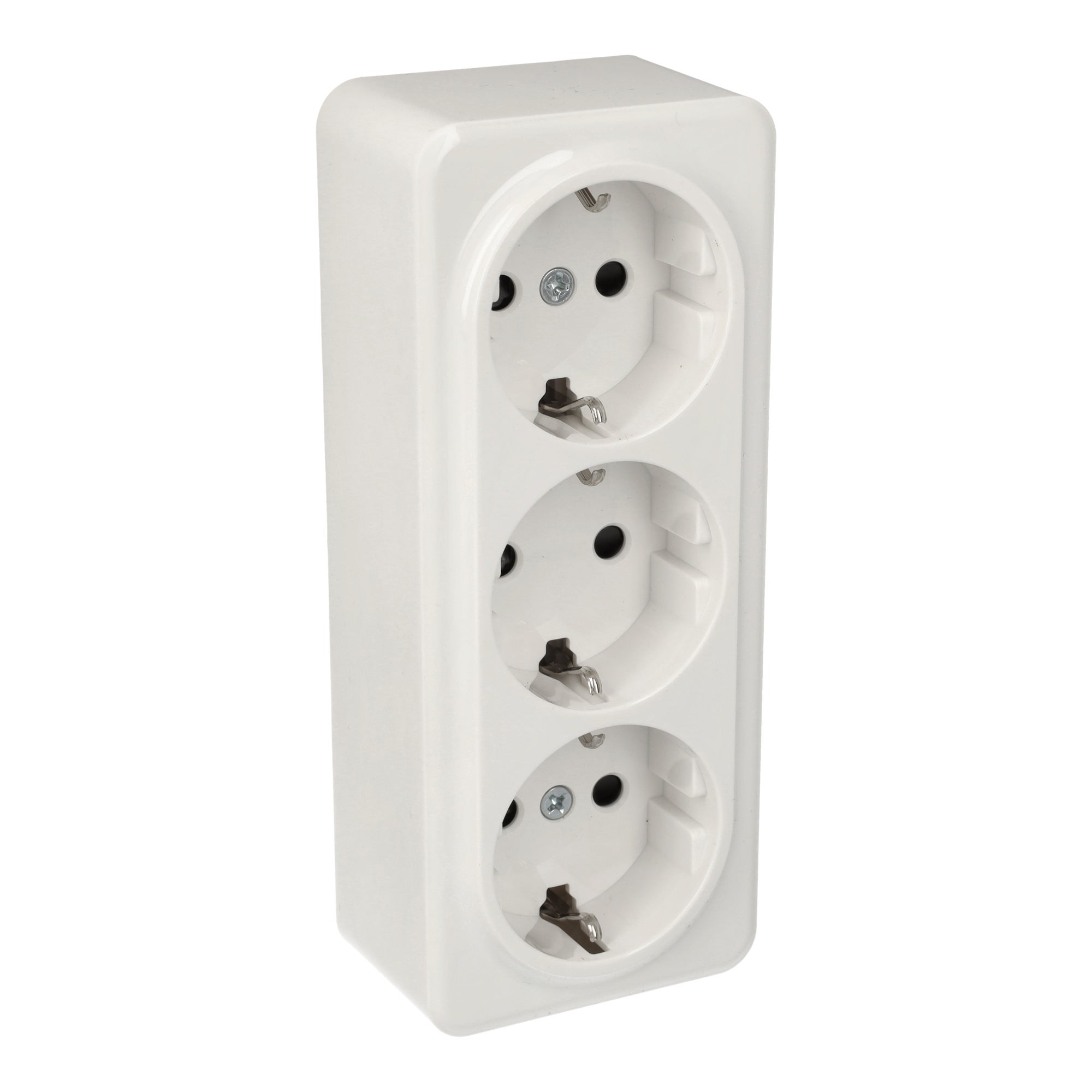 Presa Schuko Tripla Superficie Policarbonato Bianco 16A 250V | Leroy Merlin