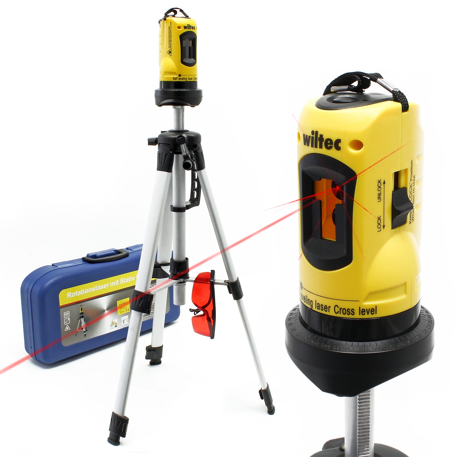 Livella laser autolivellante a linee incrociate con treppiede 1,2 m per ...