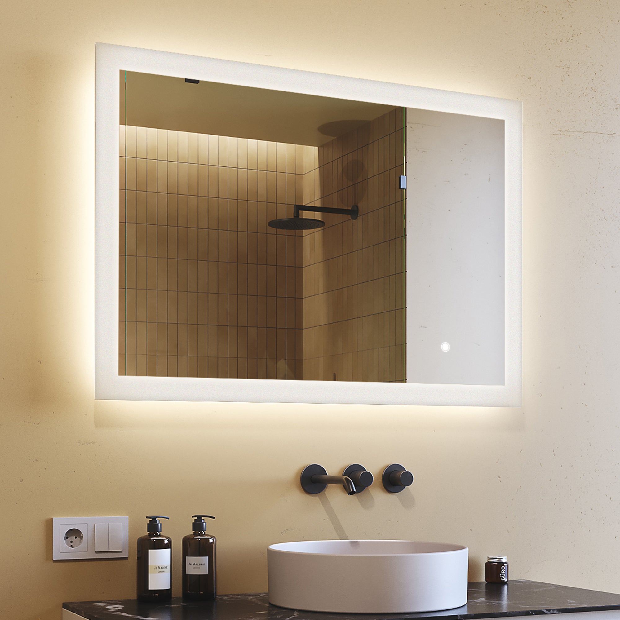 Artforma Miroir de Salle de Bain LED 100x70, Miroir LED avec tactile, 3 ...