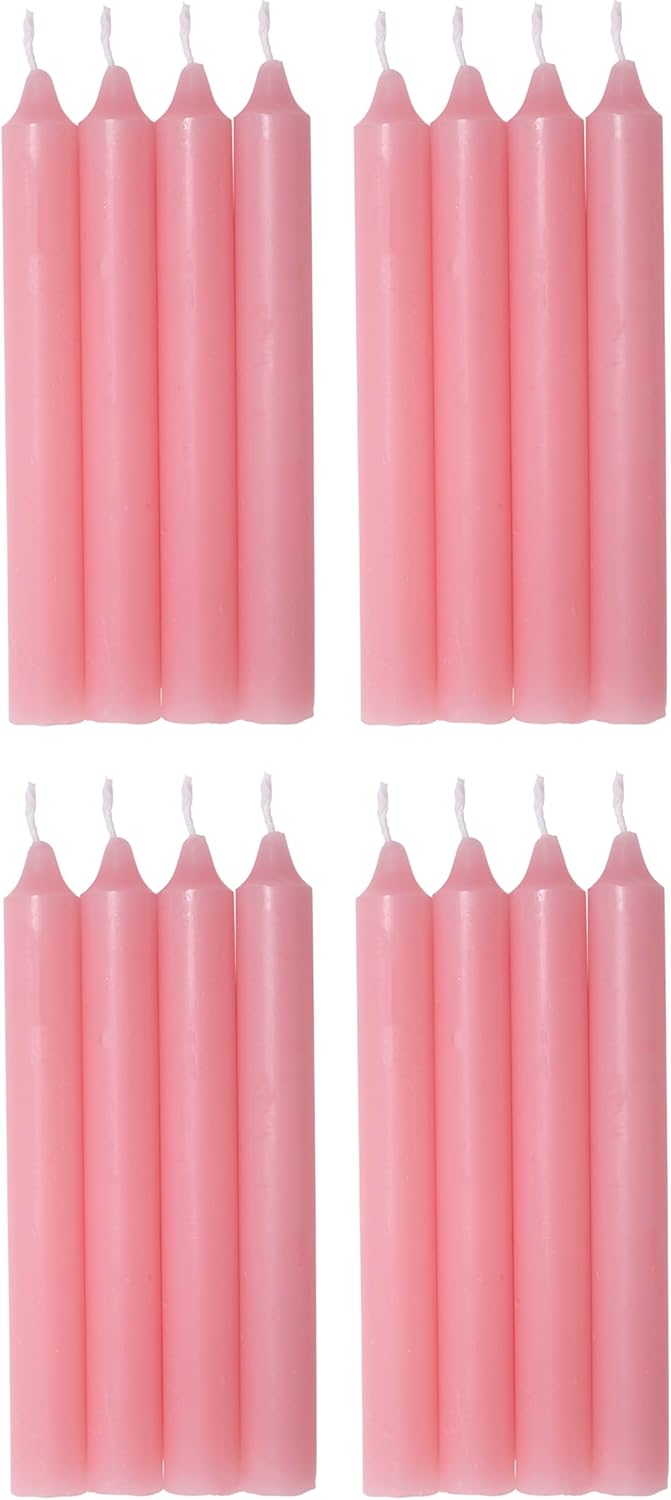 COM-FORT HOUSE- Vela de mesa Rosa - Pack velas de 16 Unidades - Velas ...