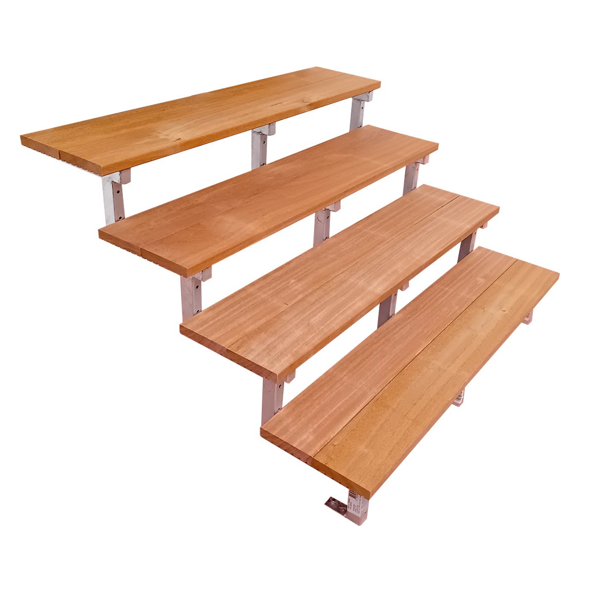 Scala esterna metallo 4 gradini legno esotico h71cm l160cm | Leroy Merlin