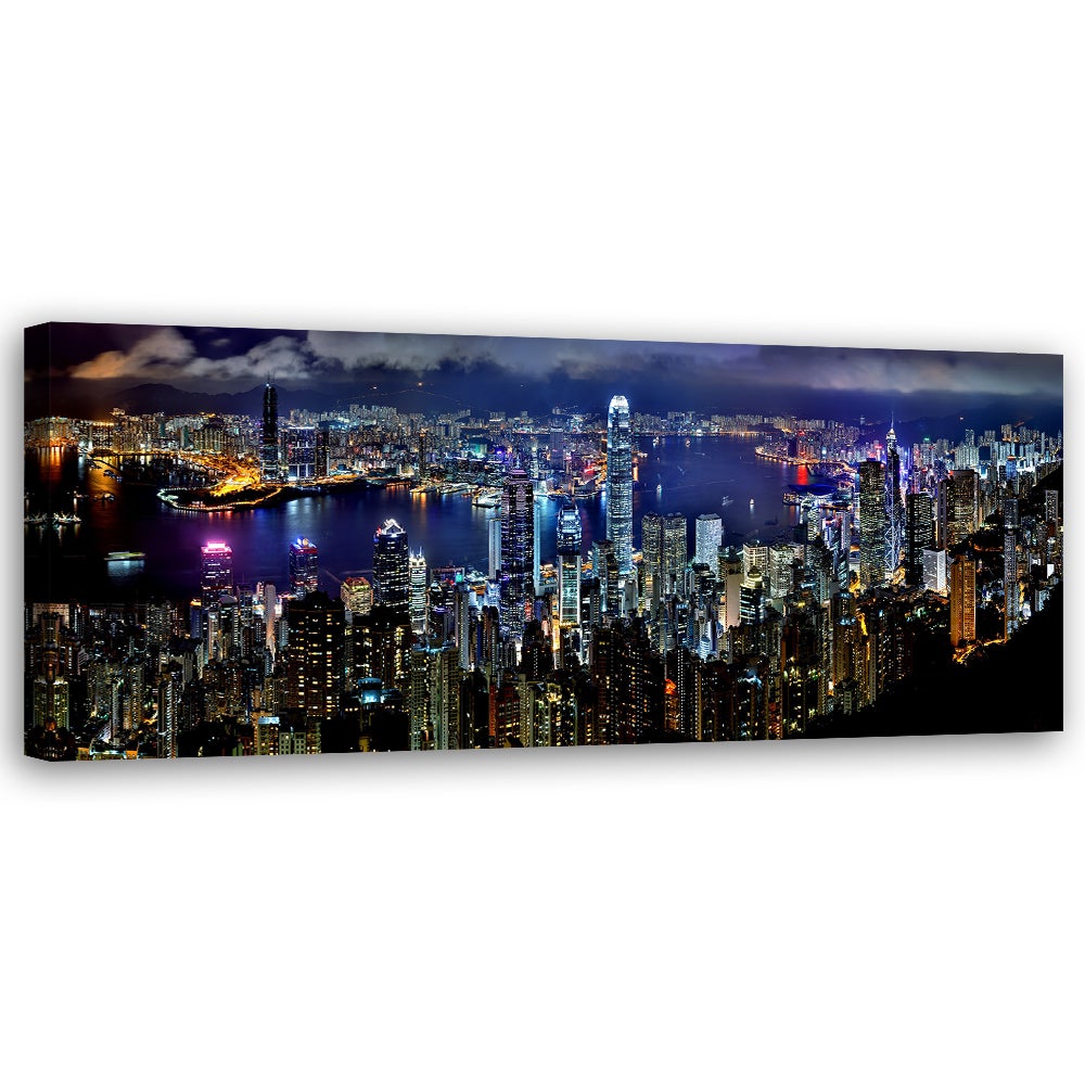 Tableau sur toile, New York la nuit 90x30 | Leroy Merlin