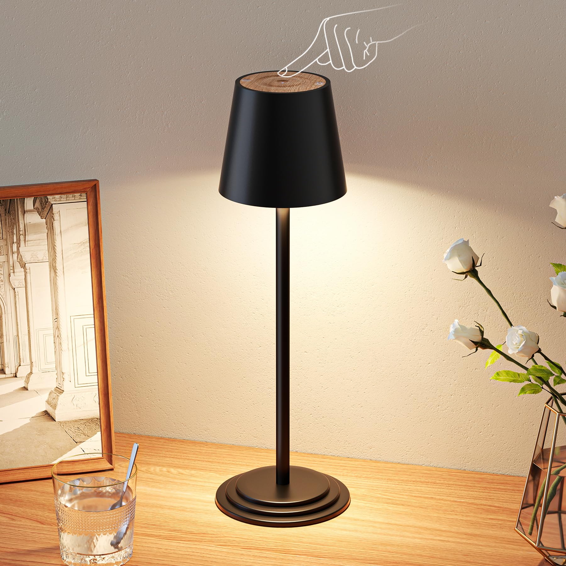 Lampe de bureau rechargeable USB avec minuterie RVB, lampe de bureau d ...