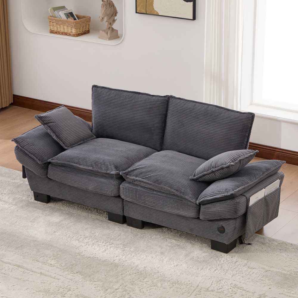 Canapé modulable 2 places avec large assise ergonomique, mousse haute ...