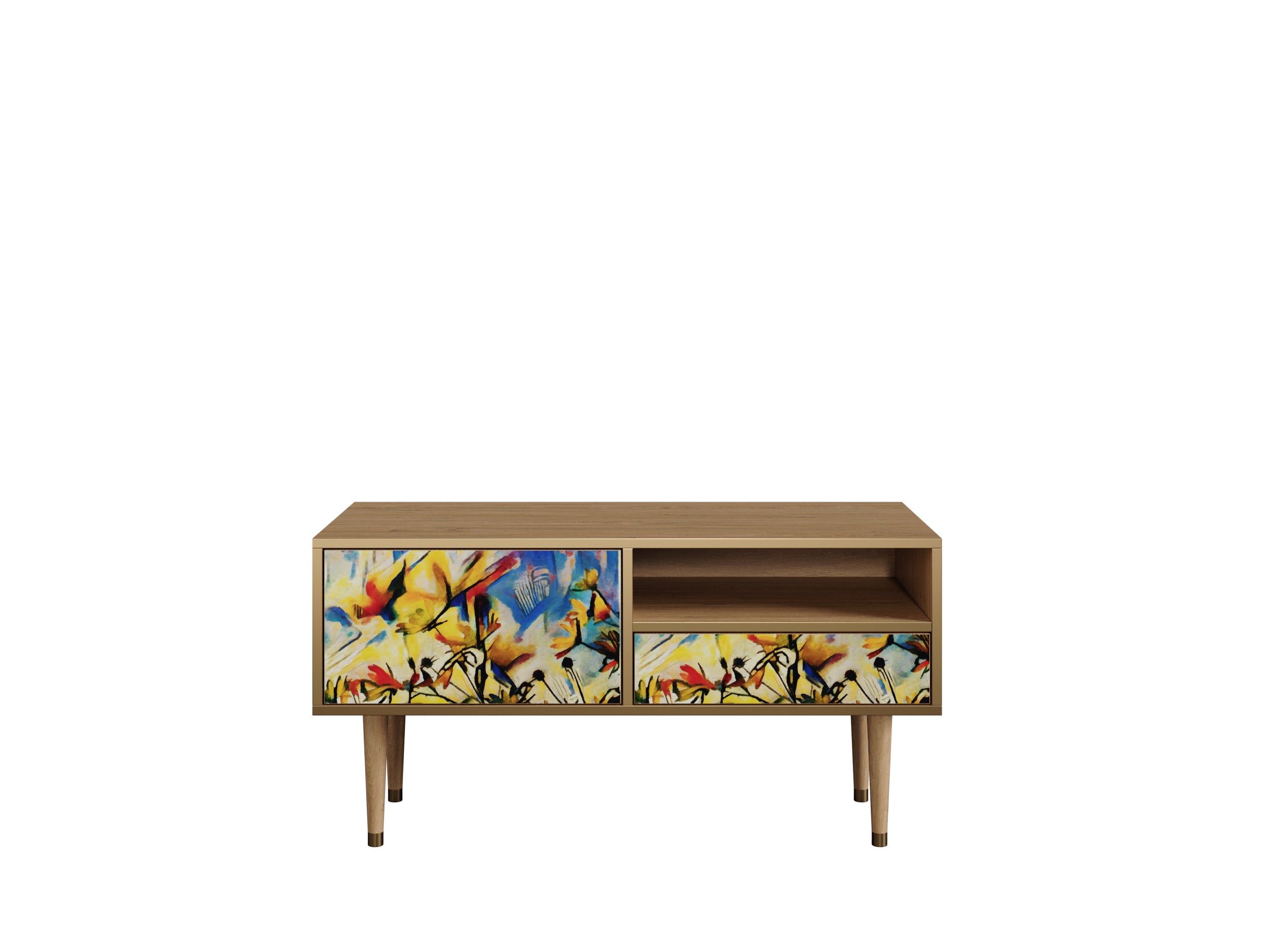 La mesa de televisión mide 114 cm y está fabricada en madera de roble ...
