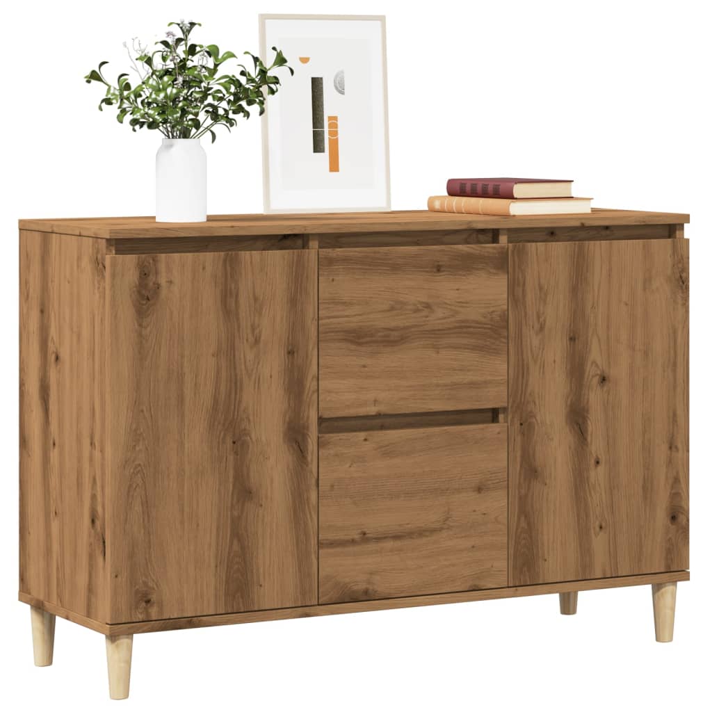 Buffet | Meuble de Rangement | Bahut chêne artisanal 102x35x70 cm bois ...