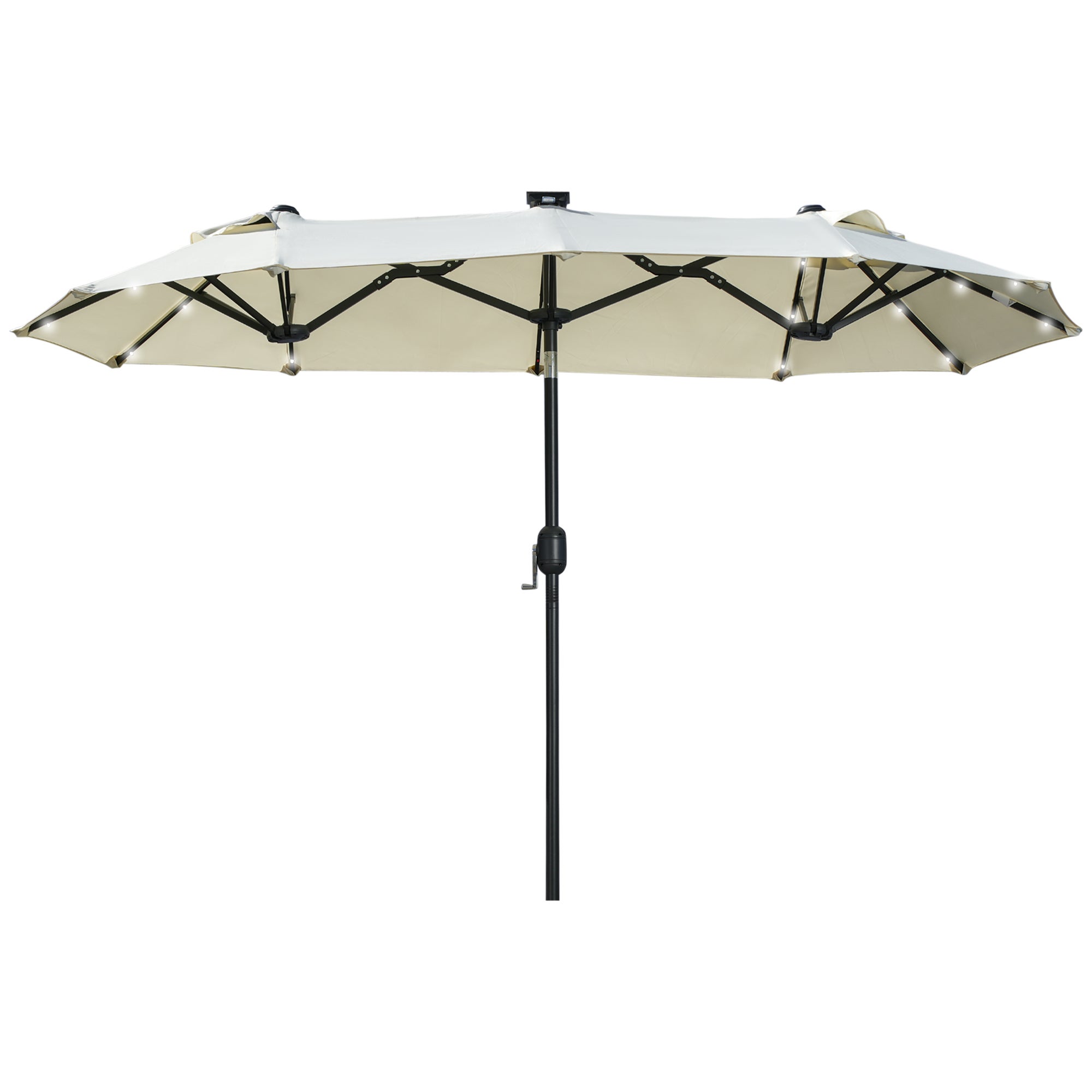 Parasol 295 x 219 cm double parasol avec LED, angle d'inclinaison ...