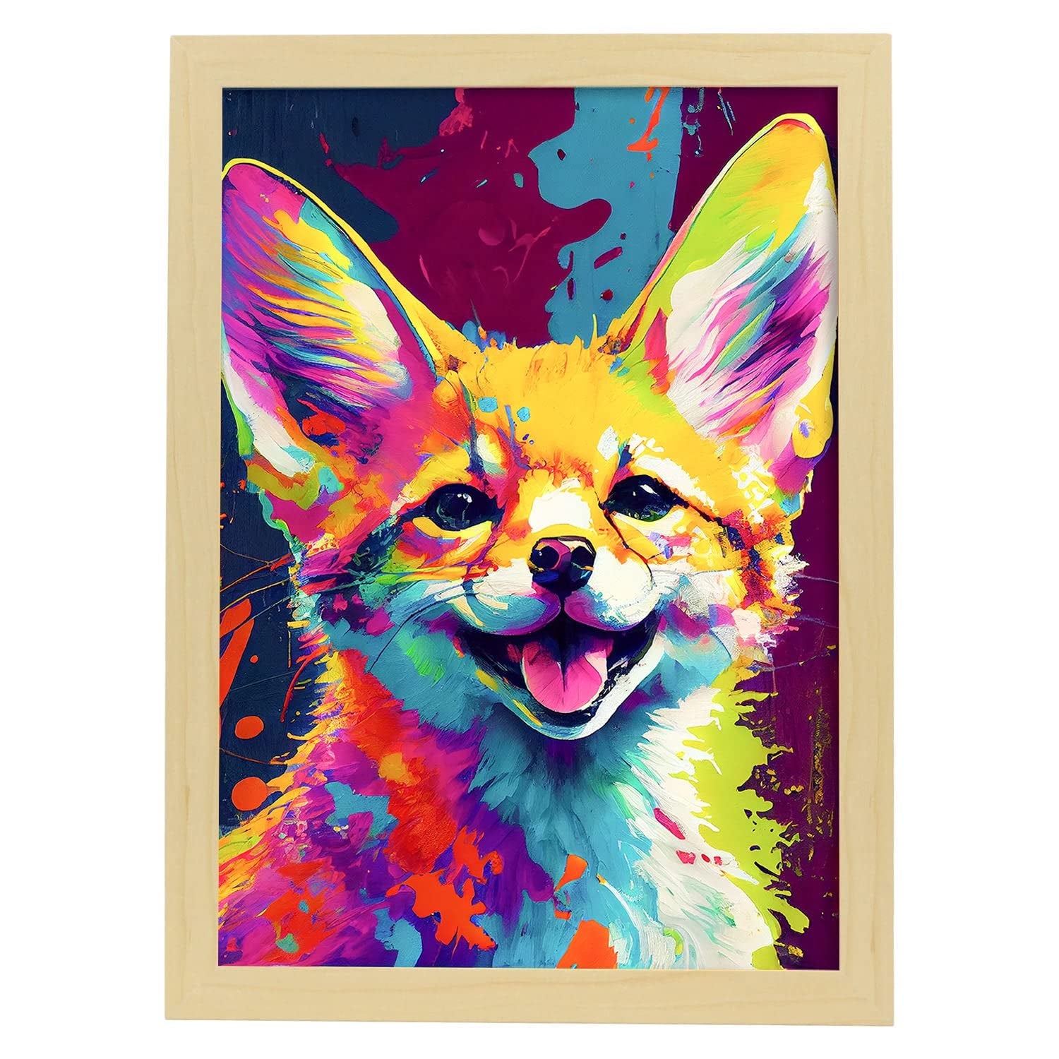 Nacnic Renard Du Fennec Illustration Animale Colorée Impression D ...