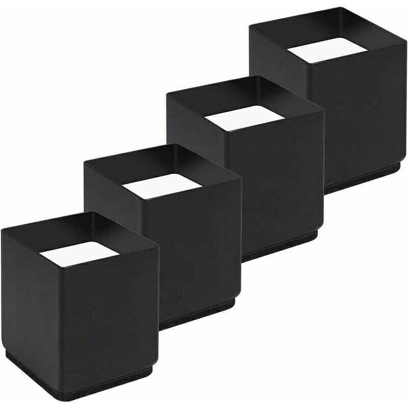 Rehausseur Pieds de Lit Lot de 4 ，Acier Carbone Noir pour Meuble, Table ...