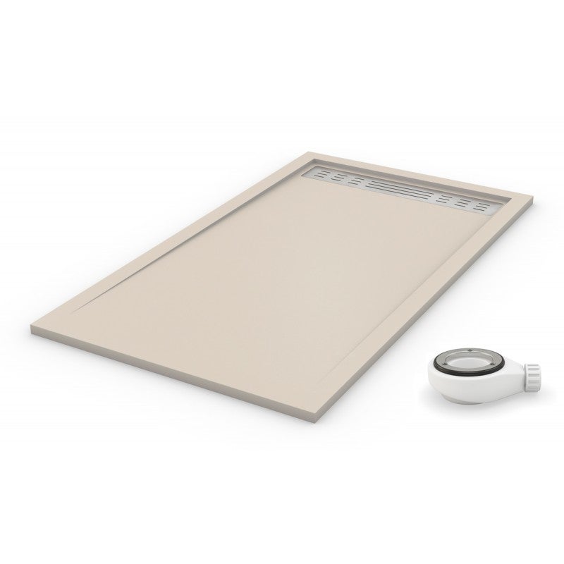 Receveur de douche 100x140 PREMIUM Beige extra plat + Bonde | Leroy Merlin