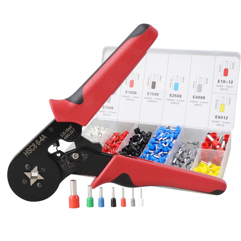 Kit d'outils de sertissage à cliquet, avec 1200 connecteurs de sertissage de bornes de fil ...