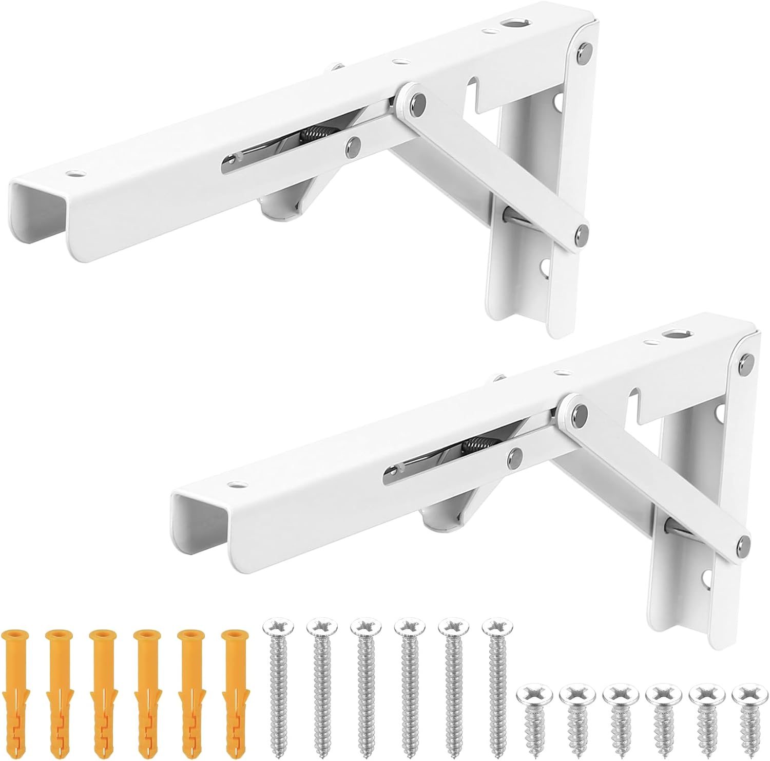 Paquete de 2 soportes retráctiles y plegables para estantes de pared de ...