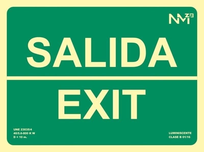 CARTEL PVC CLASE A 297*210 SALIDA/EXIT | Leroy Merlin