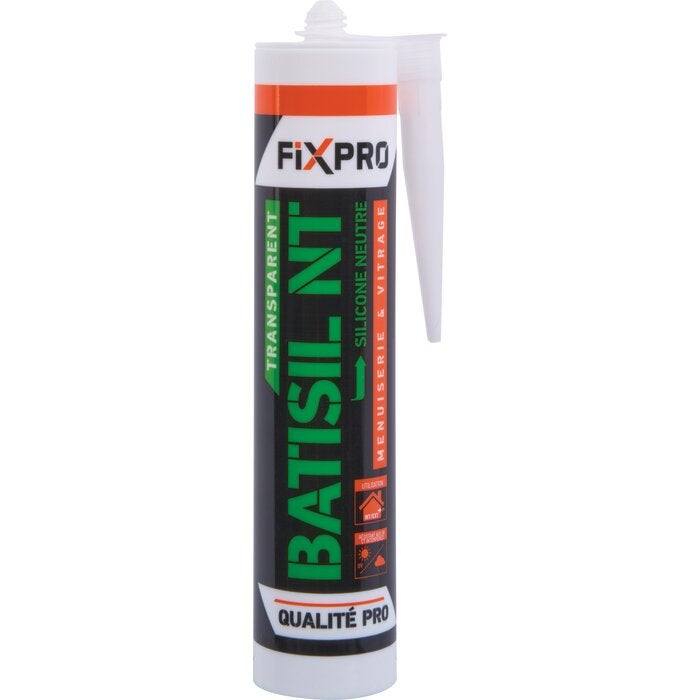 Mastic silicone neutre - Batisil NT - Fixpro - Transparent - Vendu à l'unité | Leroy Merlin