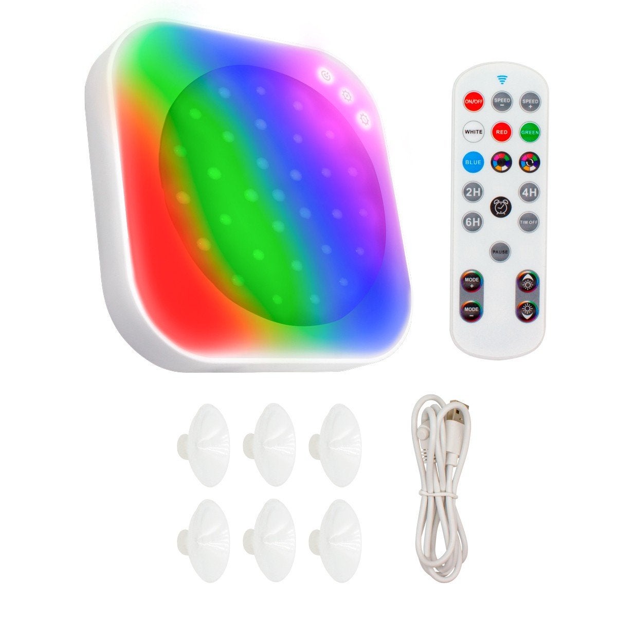 Aplique Foco piscina Sumergible 31 Leds RGB recargable USB con mando ...