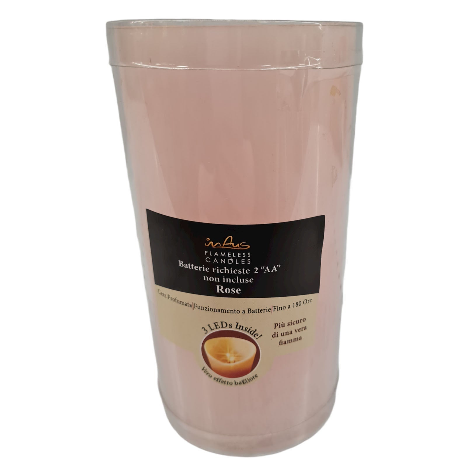 Candela in cera colorata con luce a led effetto realistico h 15 cm ...