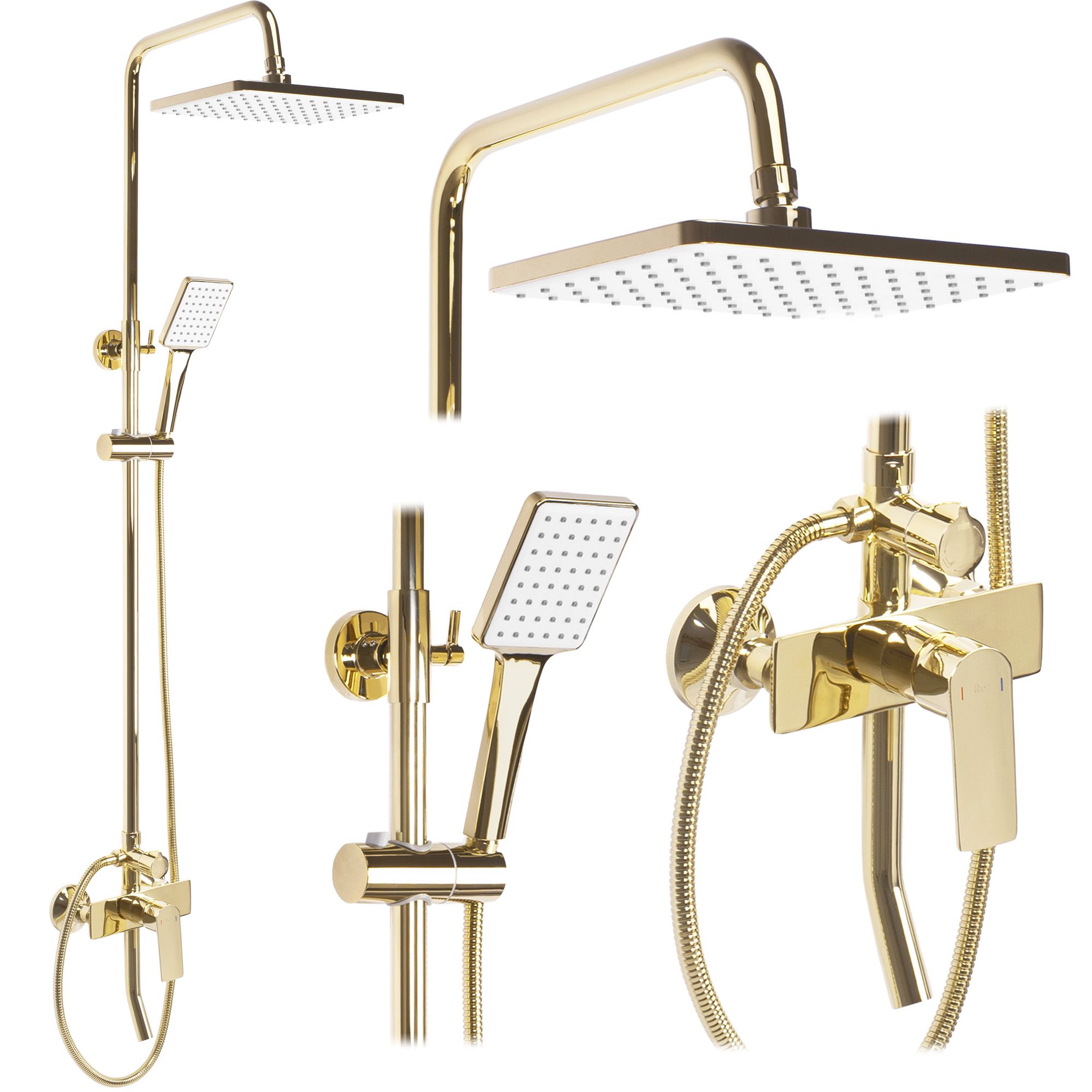 KIT DE DOUCHE REA MAXIMUS GOLD 50X18X140CM | Leroy Merlin
