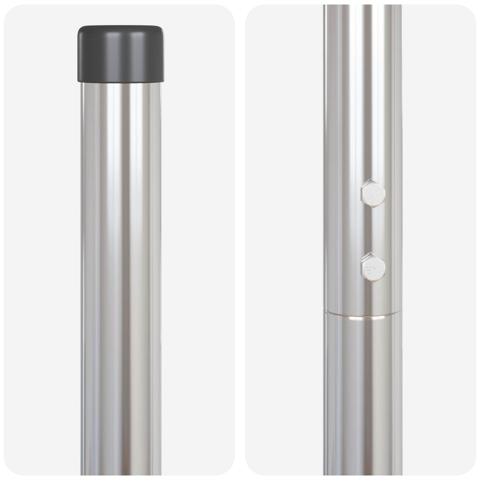 Poste de Valla 2 pcs Plateado Acero con recubrimiento en polvo | Leroy Merlin