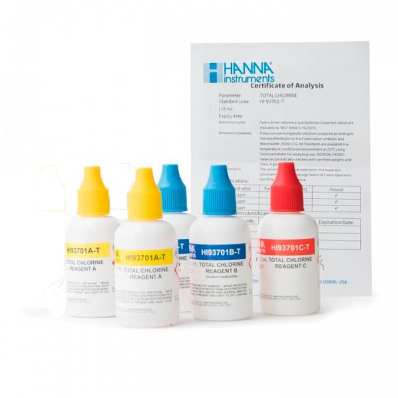 Reactivo Líquido DPD Hanna Cloro Libre y Total 300 Pruebas Rango 0 a 3. ...