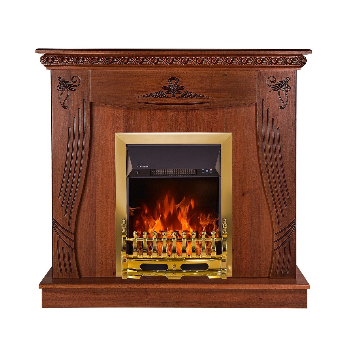 Cheminée électrique Napoli & Galileo Gold, effet flamme, 1035 x 1100 x ...