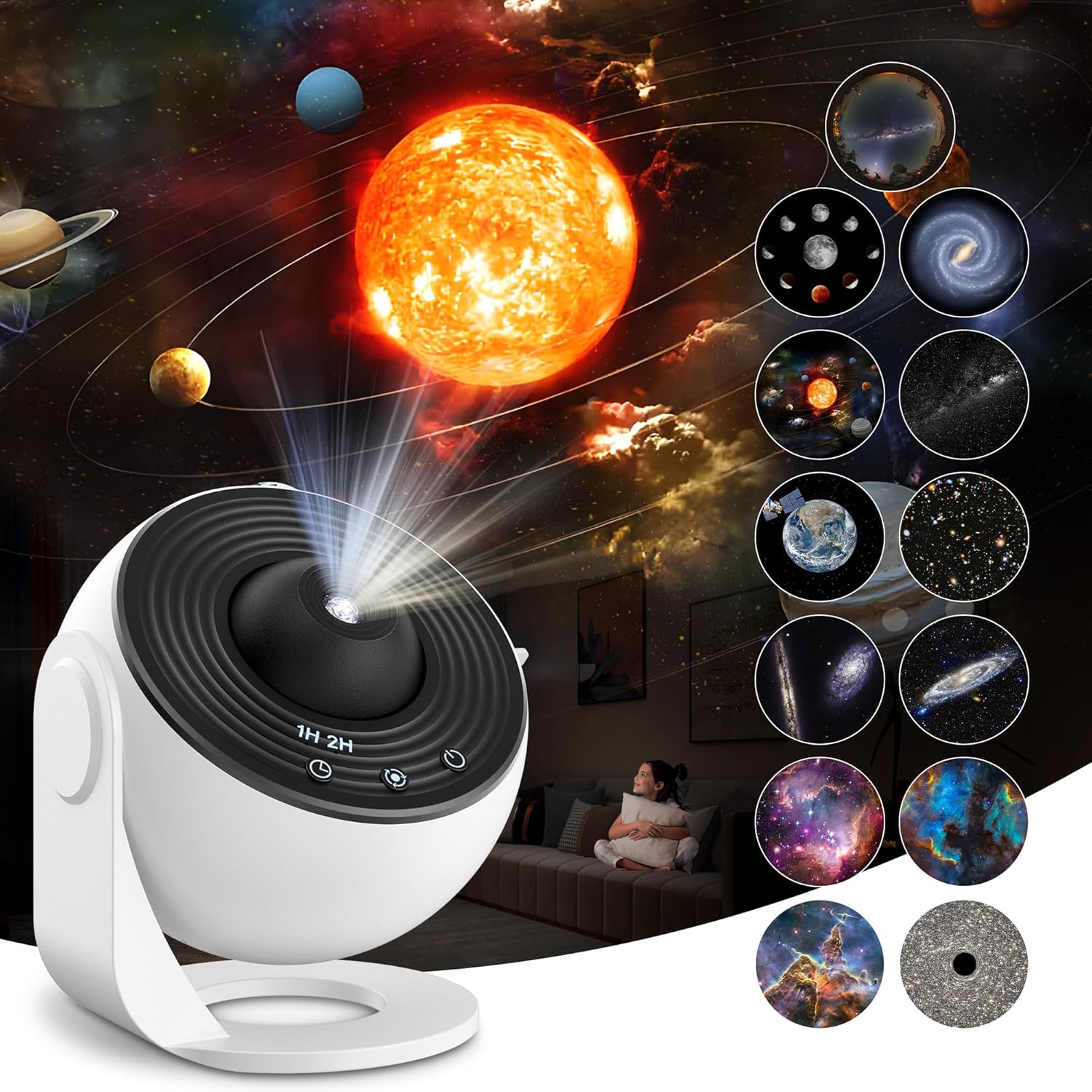 Proyector Cielo Estrellado Planetario, Luz nocturna Proyector Ajuste de ...