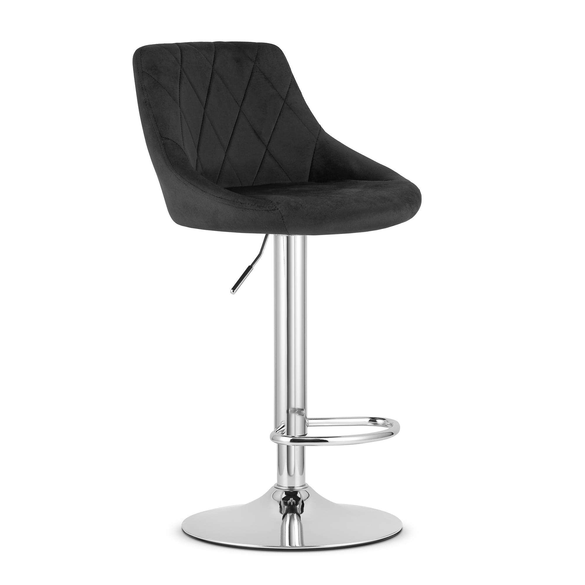 Tabouret KAST - velours noir / piètement chromé | Leroy Merlin