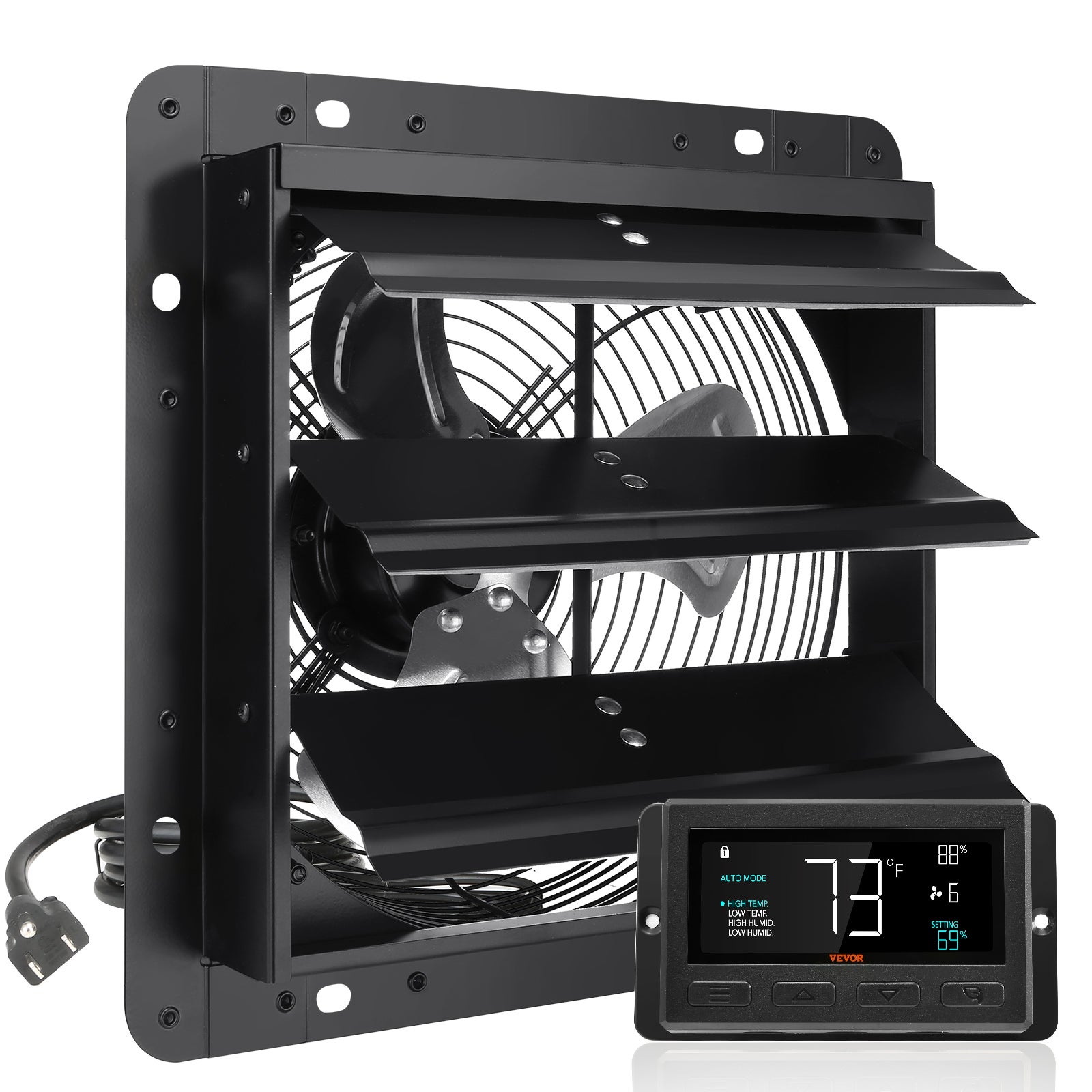 VEVOR Extractor de aire con persianas, extractor de aire montado en la ...
