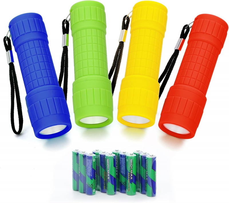 Mini linterna, juego de 4 linternas portátiles antideslizantes para ...