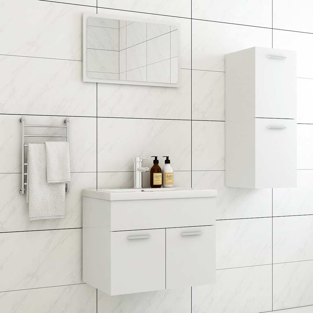 Conjunto de muebles de baño de madera de ingeniería blanca | Leroy Merlin