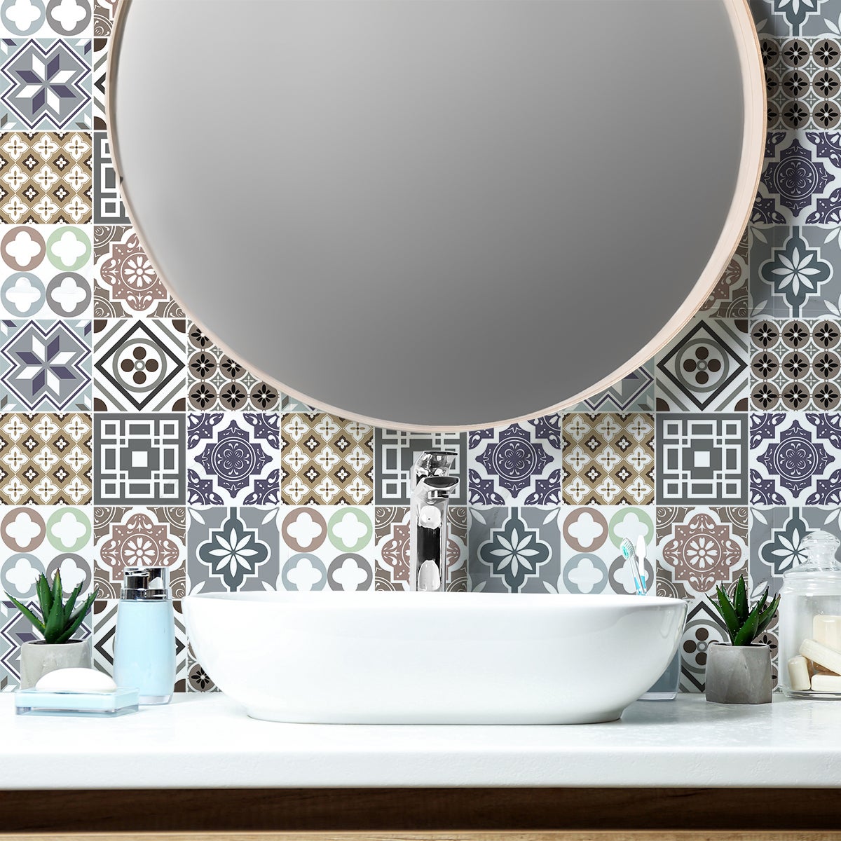 Stickers muraux - Sticker Mural Carrelage adhésif Cuisine Salle de Bain ...