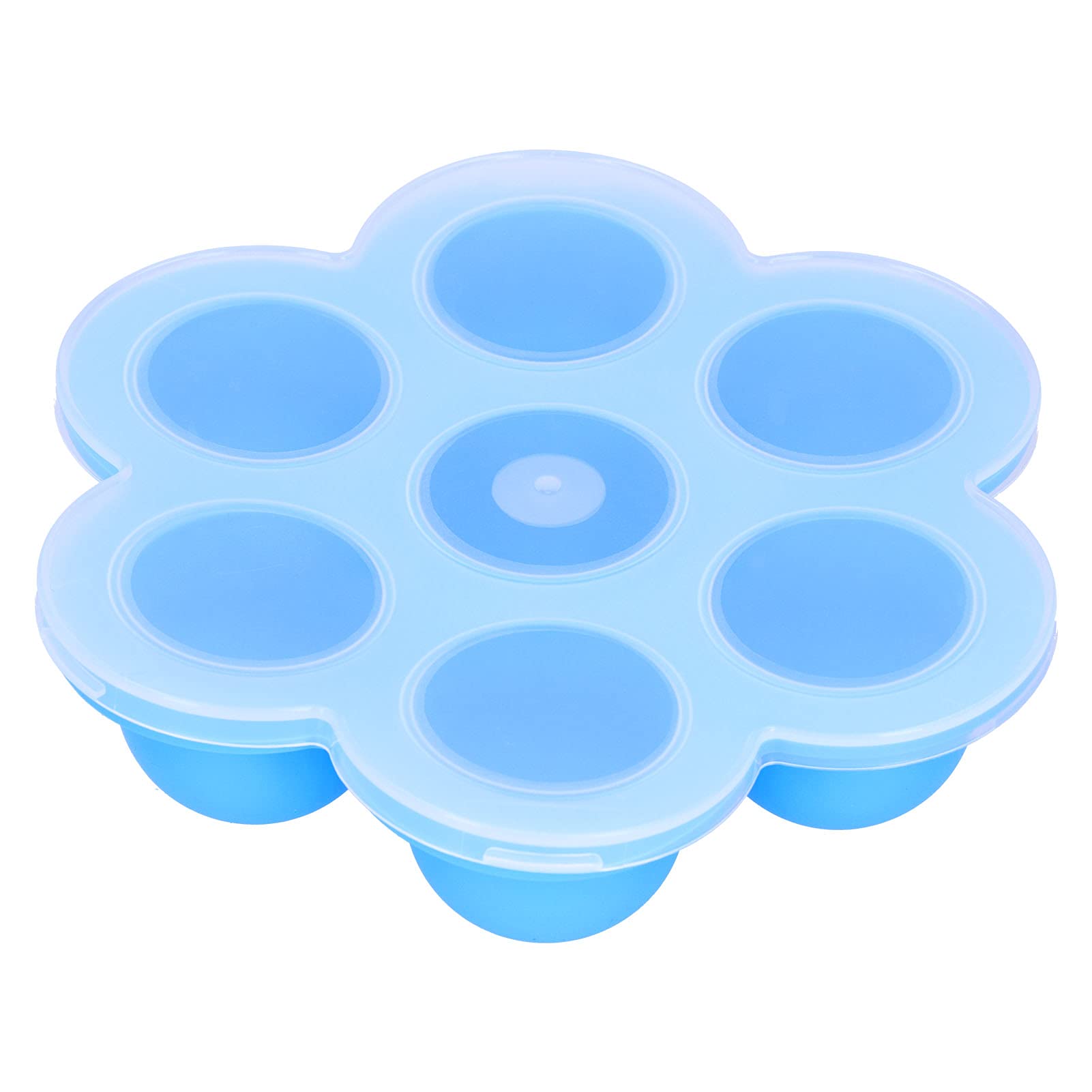 Recipiente de silicona para guardar huevos con tapa, color azul cielo ...
