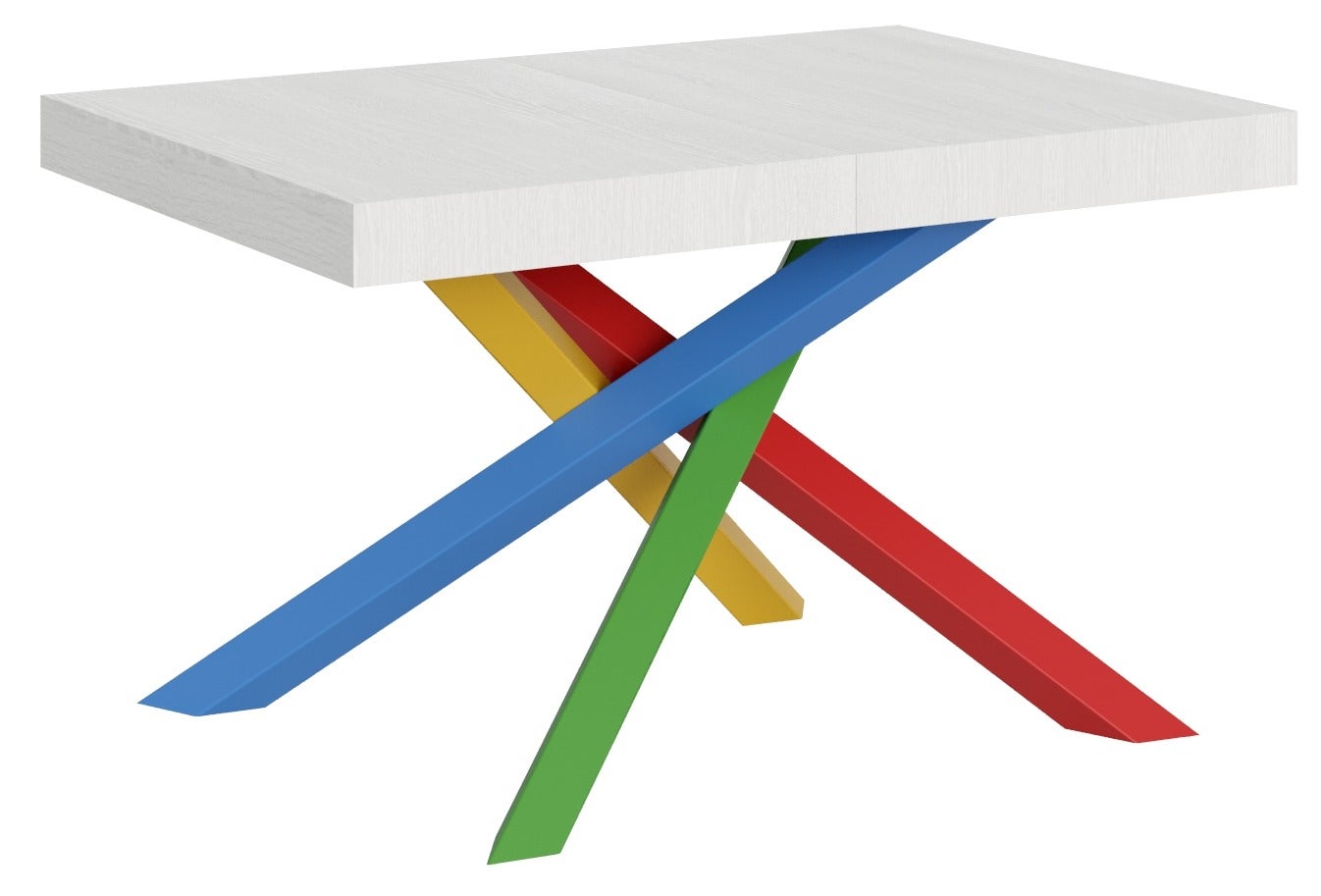 Table extensible design avec pieds entrelacés multicouleurs Artemis ...