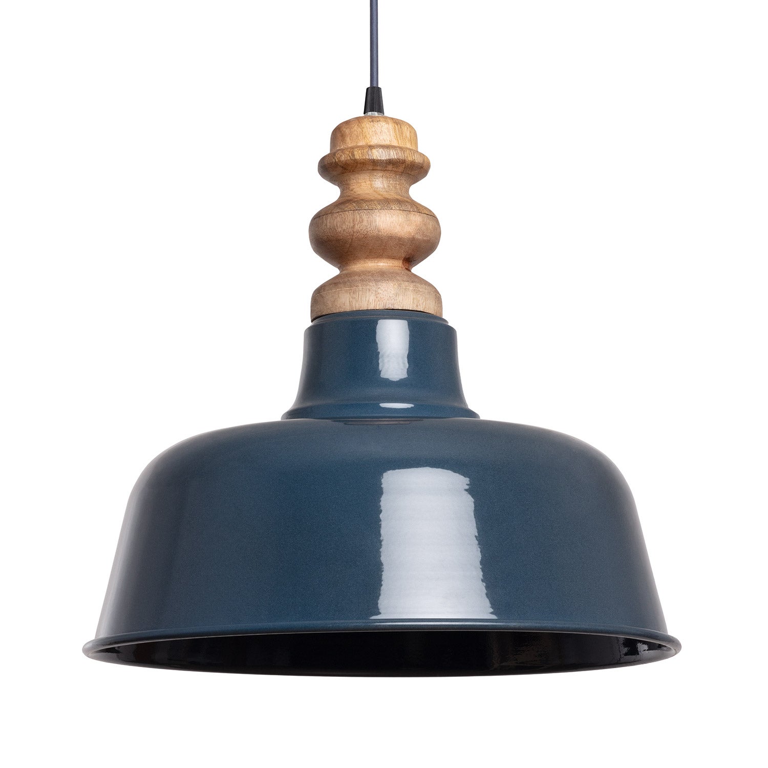 Ledkia Lámpara Colgante Madera y Metal Bela Yash Azul | Leroy Merlin