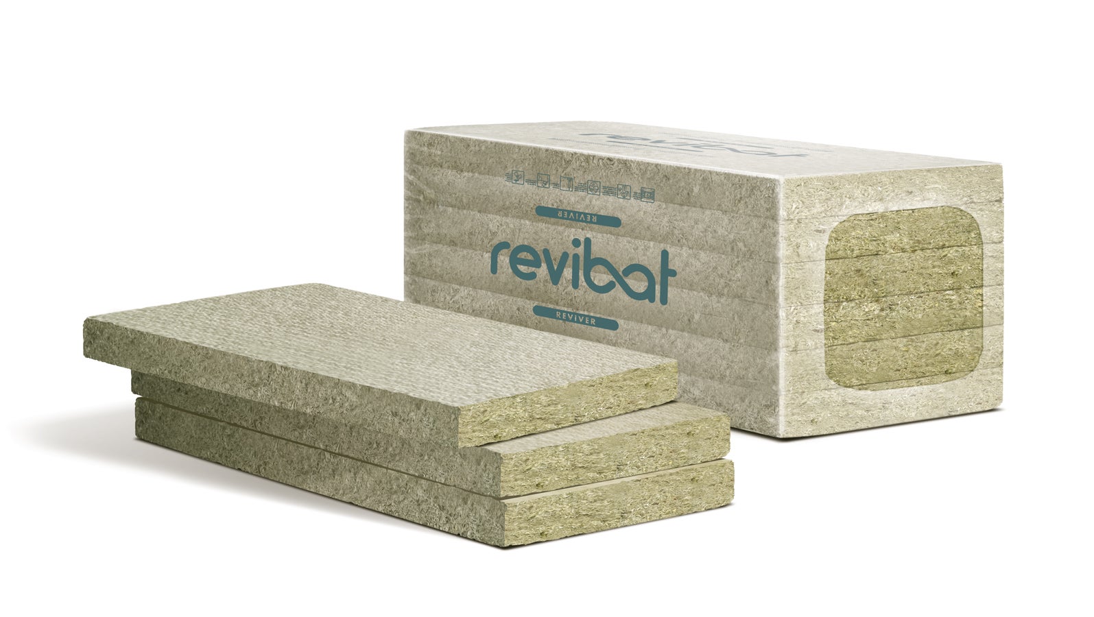 5 panneaux en laine de verre 100 % recyclée REVIVER, EP.80mm, 1,2x0,6m ...