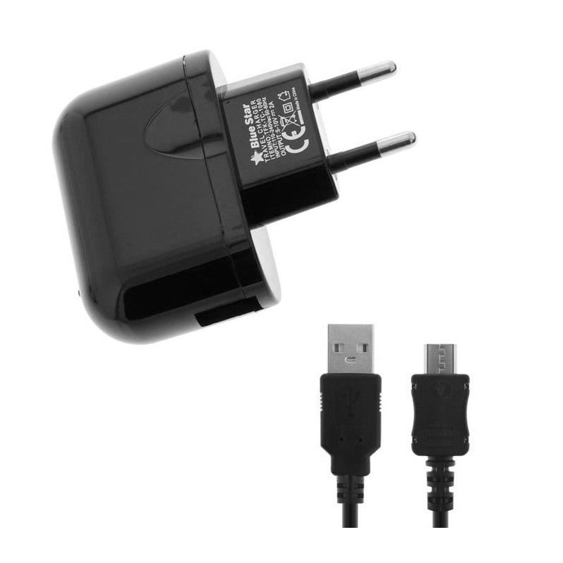 Chargeur Secteur USB 2A Smartphone Tablettes + Câble micro USB Noir ...