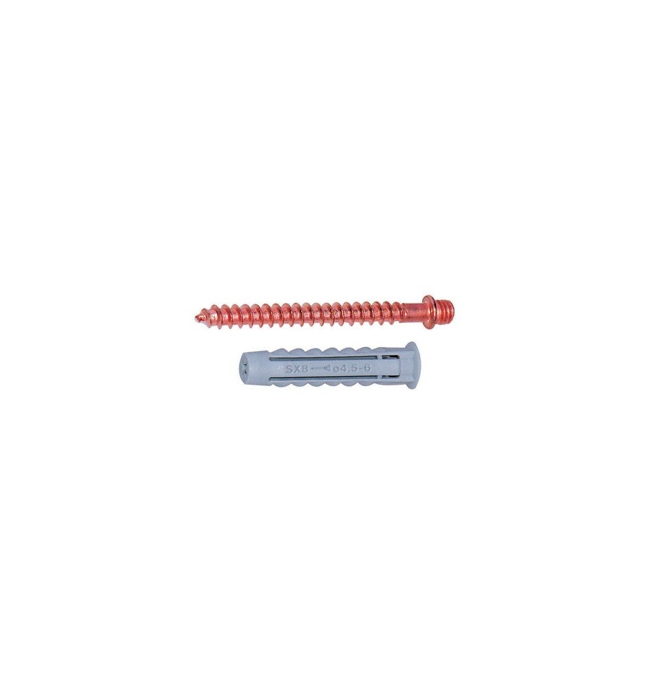 ANCLA CON DOBLE TORNILLO M6 EN LATON COBRADO Longitud. 8 | Leroy Merlin