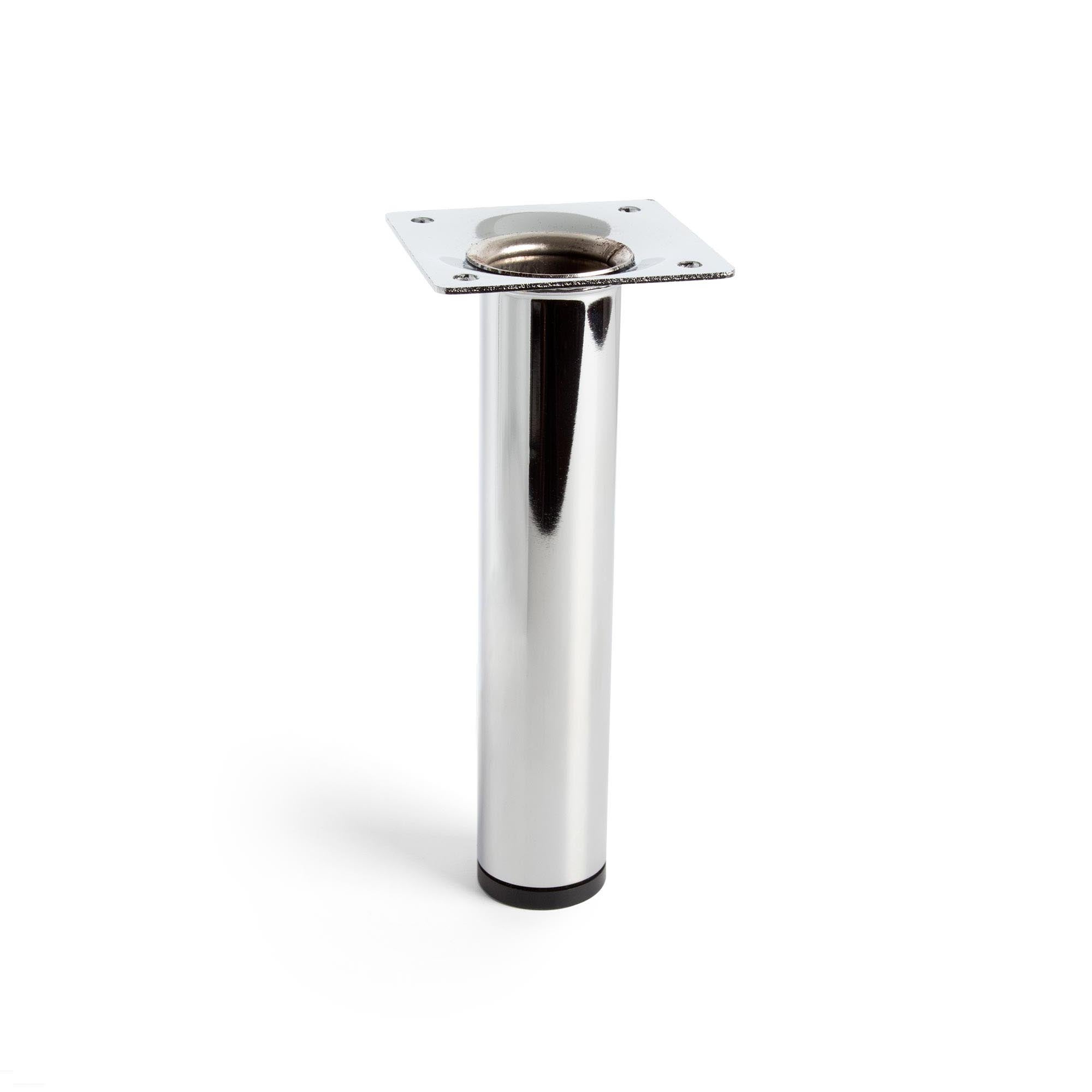 Pied de meuble rond | Style fonctionnel | En acier | Finition chromée ...