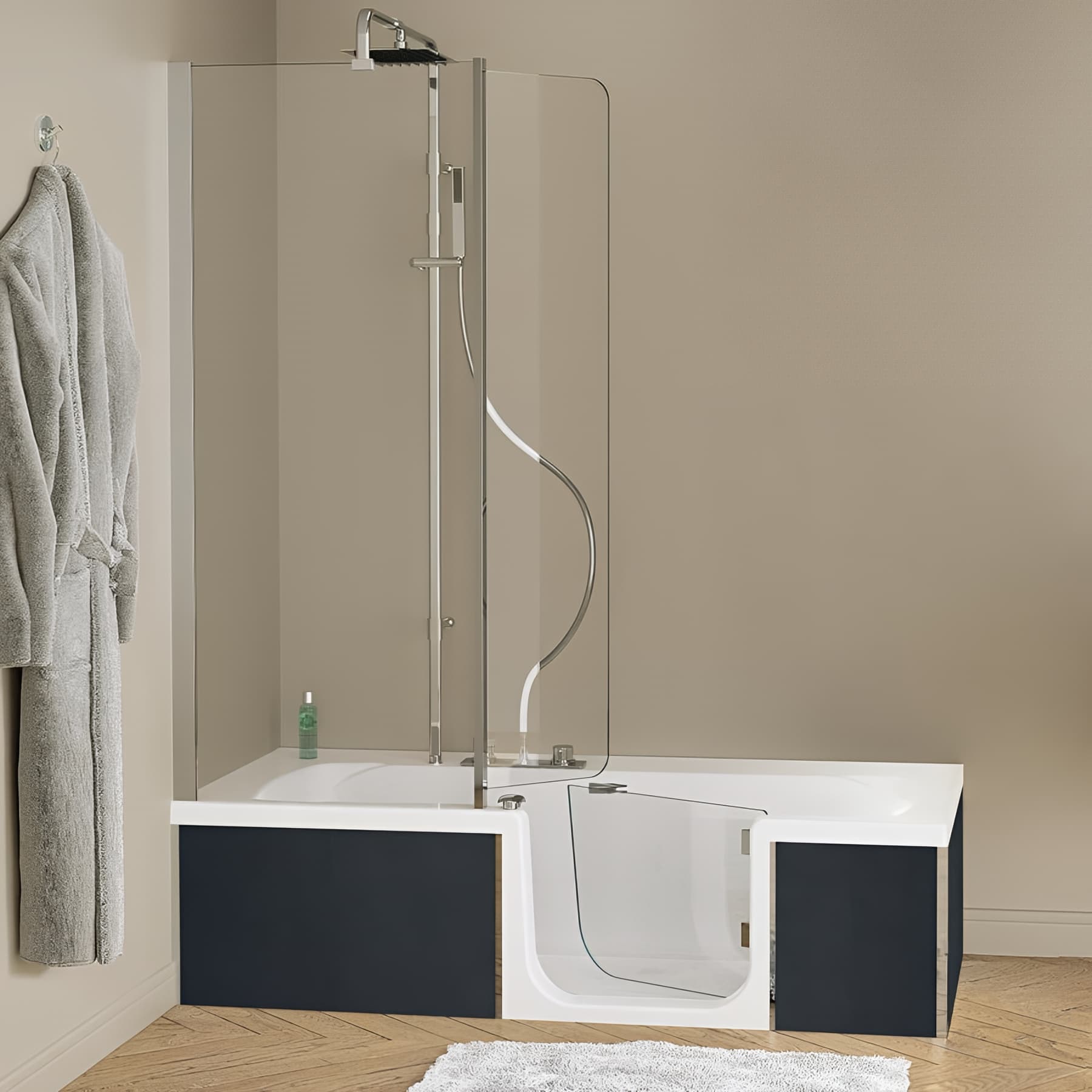 PMR DUO PACK DESIGN 2 Bañera de obra 170x75, instalada en nicho de ...