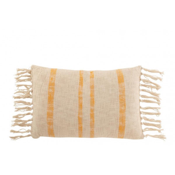 Coussin Emma Carre Cotton Ocre Large - L 40 x l 60 x H 10 cm | Leroy Merlin