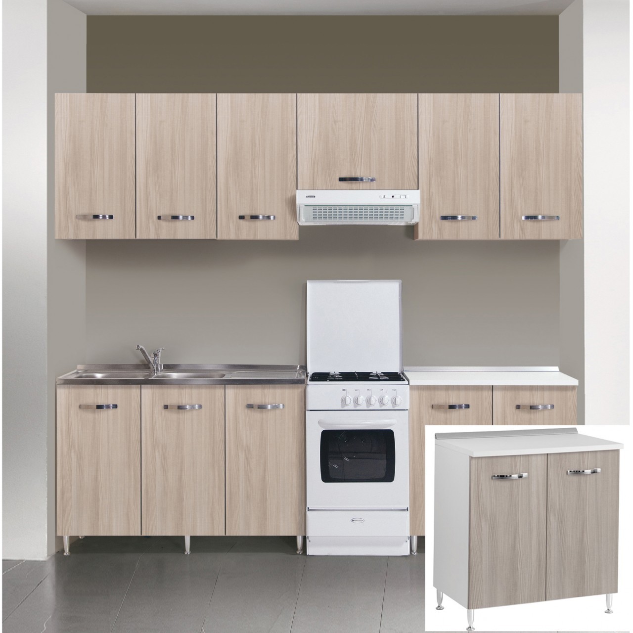 KIT CUISINE DE BASE 2 PORTES 80X50XH85 CM ORME | Leroy Merlin