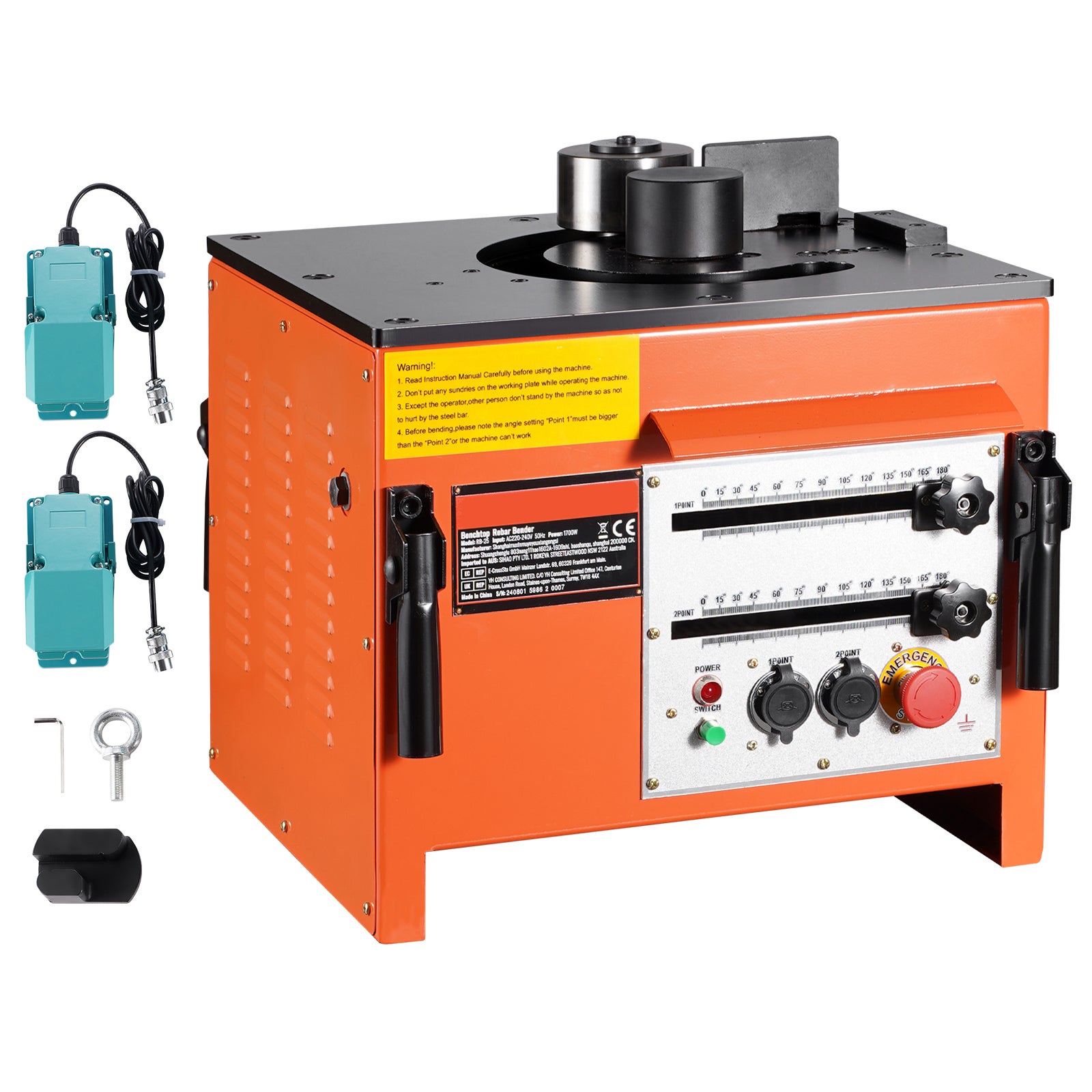 SucceBuy Dobladora eléctrica de varilla de mesa 1700W, dobladora ...