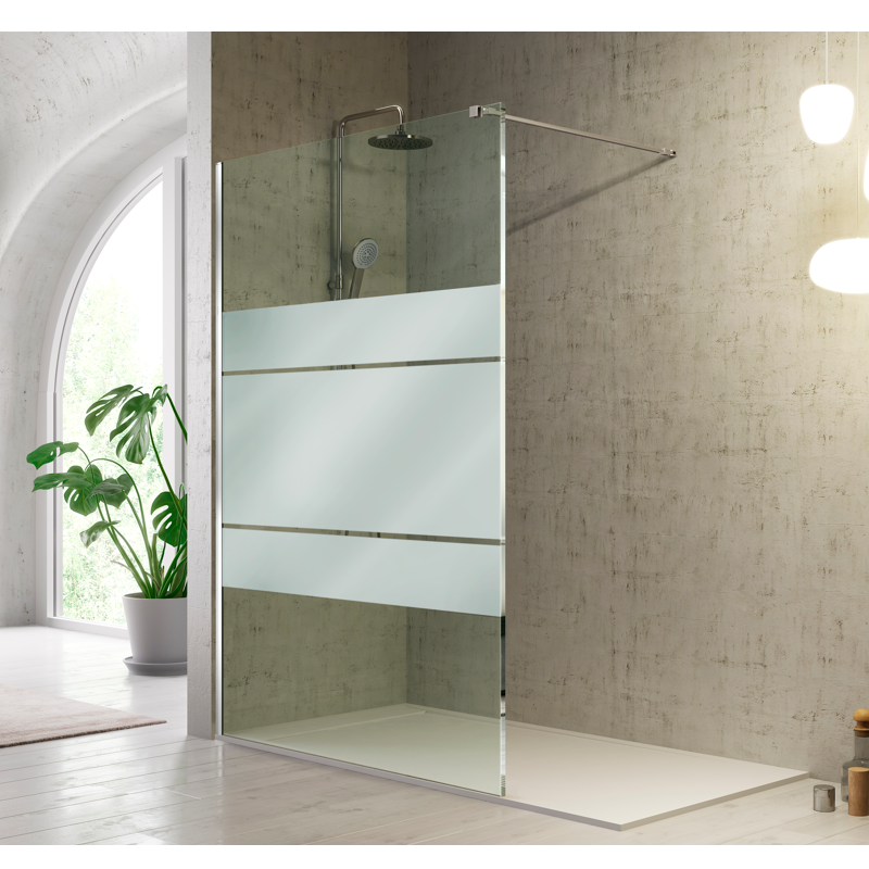 Paroi de douche fixe FRESH verre sérigraphié 120 cm | Bricoman