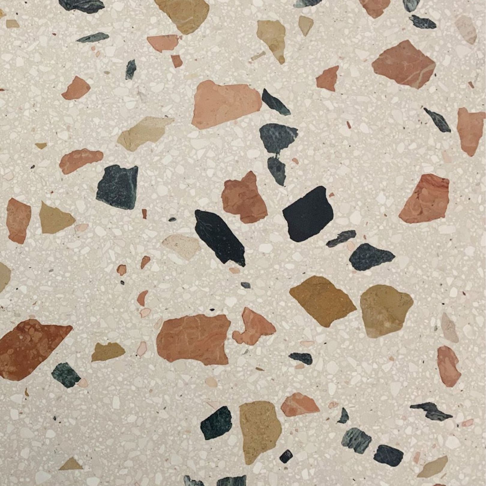 Véritable Carreau Terrazzo fond beige inclusions ocres et noires LISBOA ...