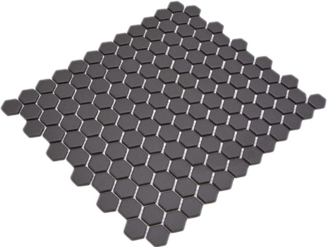 Azulejo hexagonal negro: diseño duradero para suelos