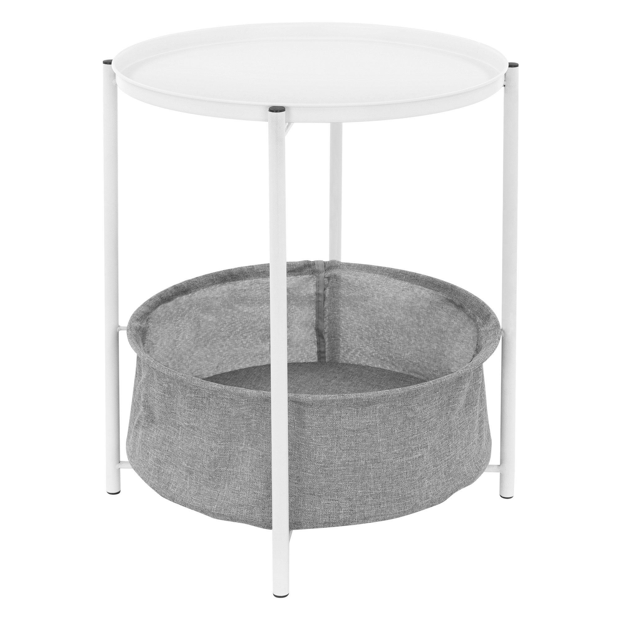 Table d'appoint avec panier Table basse Table de salon Métal Ø 43cm ...