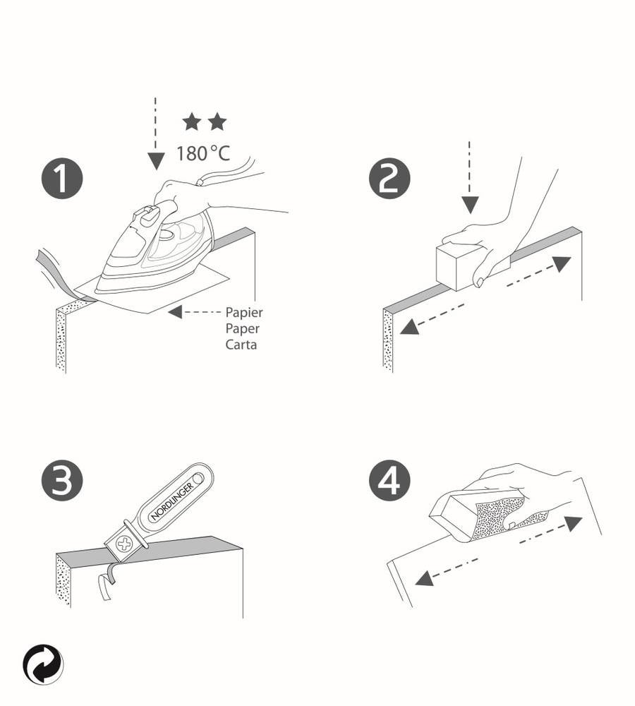 Bande de chant Polyrey Stratifiée Gris Perle - 23 mm x 25 ml Décor G003 ...